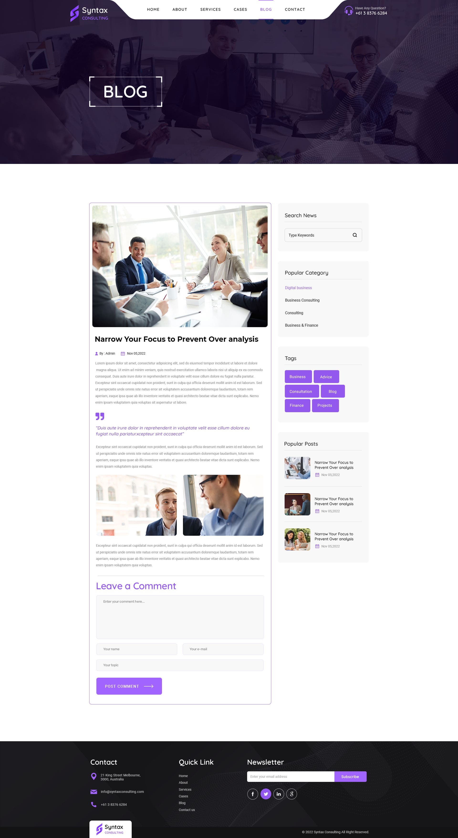Syntax Consulting | PSD Template by designingmedia | ThemeForest