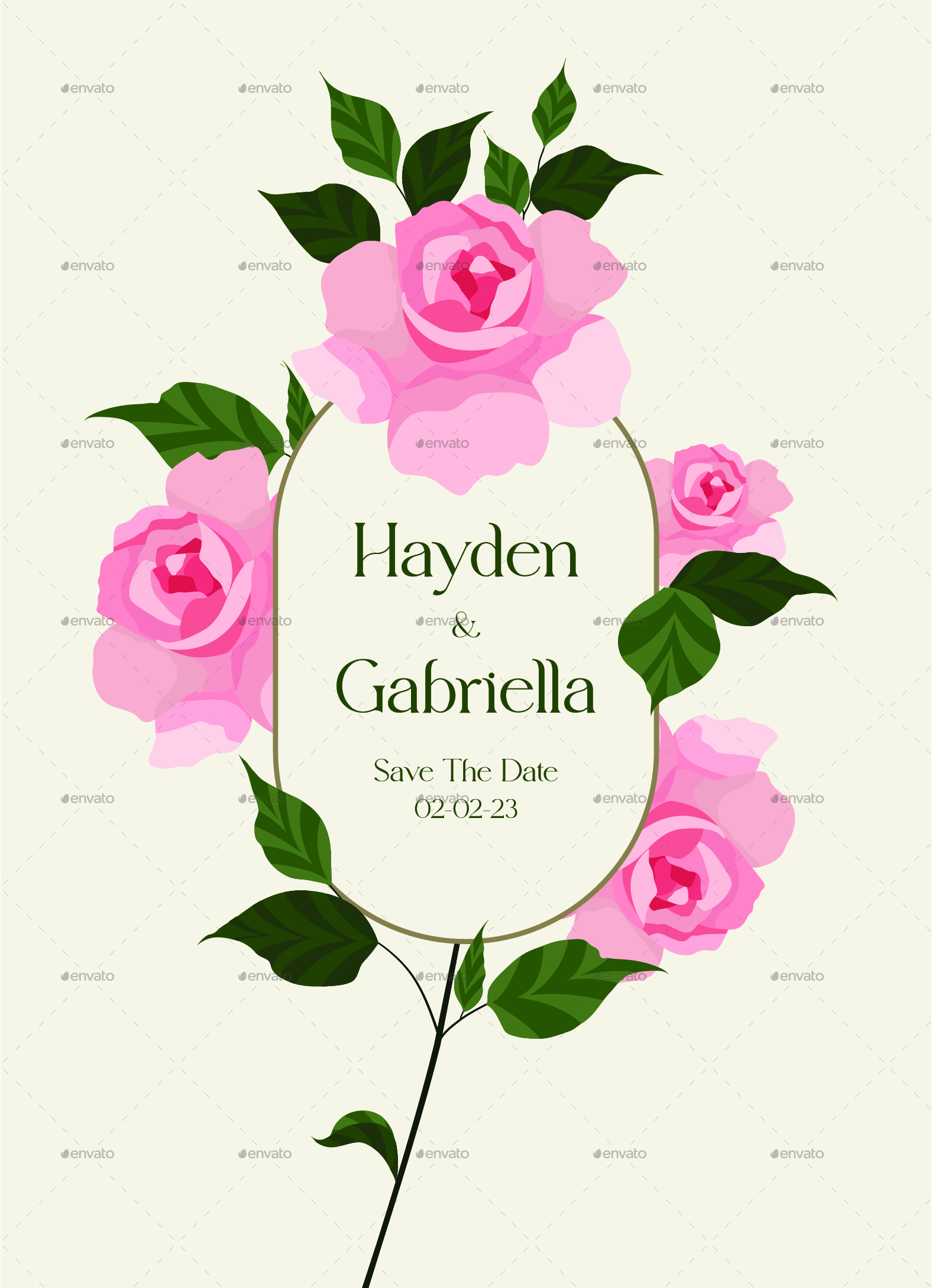 Pink Floral Wedding Invitation, Print Templates | GraphicRiver