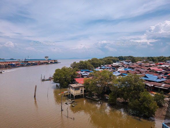 Perlis, Malaysia - Aug 6, 2022: Fishing village in Kuala Perlis. Stock ...