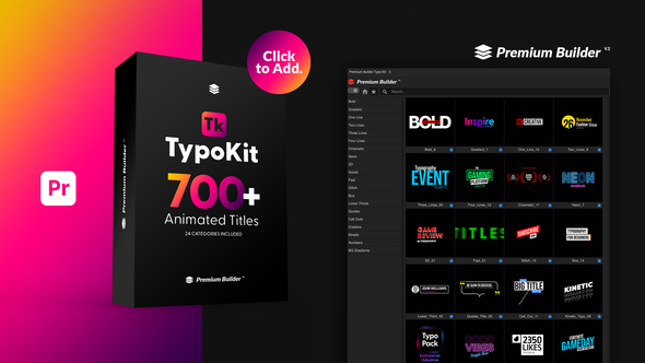 Typo Kit | Animated Titles for Premiere Pro, Premiere Pro Templates