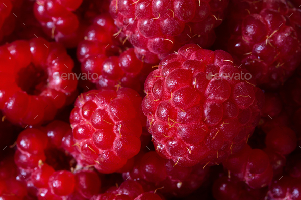 Raspberry macro background. The texture of the food. Stock Photo by ...