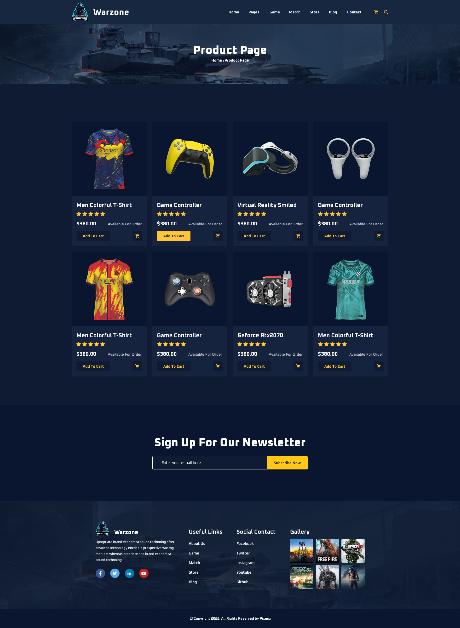 Warzone - eSports And Gaming Tournaments Figma Template by Pixenx ...
