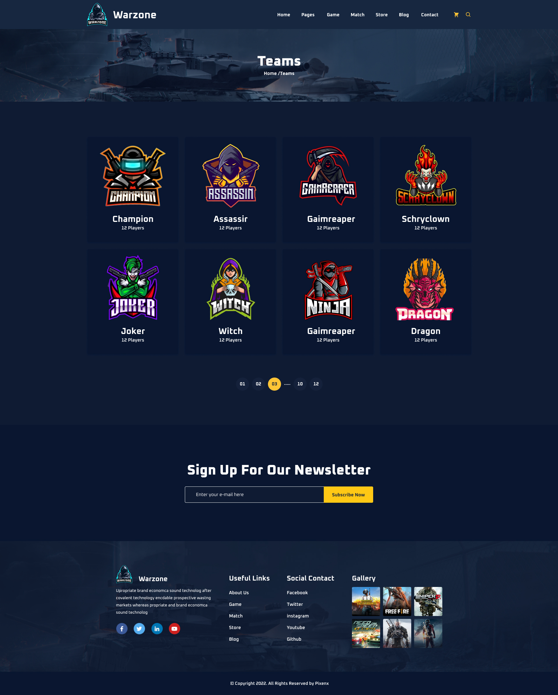 Warzone - eSports And Gaming Tournaments Figma Template by Pixenx ...