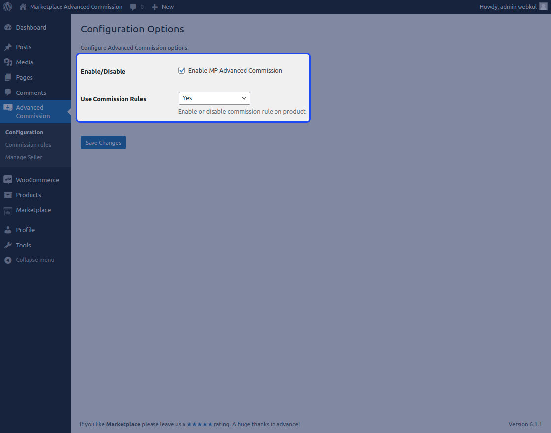 Marketplace Advanced Commission Plugin For Woocommerce By Webkul Codecanyon