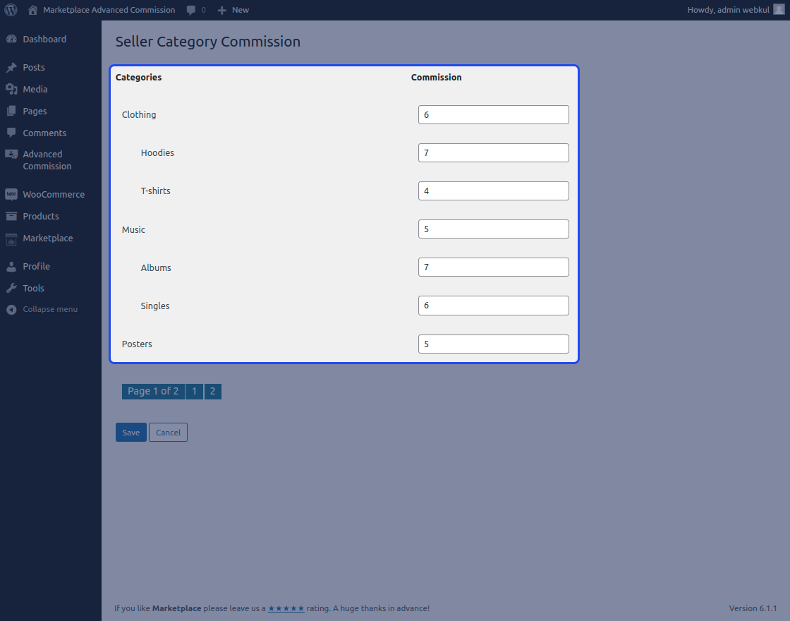 Marketplace Advanced Commission Plugin For Woocommerce By Webkul Codecanyon