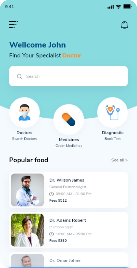 Medico Ui Template Flutter 3.13 Supported by squaresoftnet | CodeCanyon