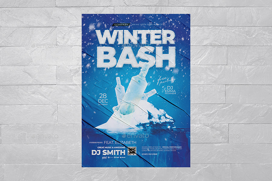 Winter Party Flyer Template, Print Templates | GraphicRiver