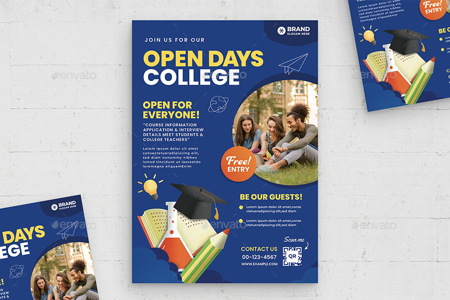 College Open Day Flyer Template, Print Templates | GraphicRiver