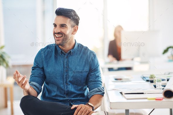 His positive attitude is great to have around the office Stock Photo by ...
