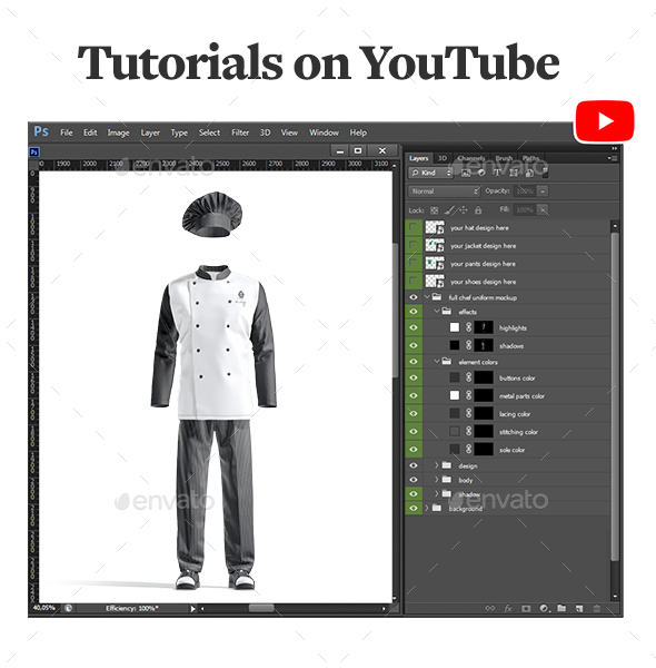 Chef Uniform Mockup, Graphics | GraphicRiver