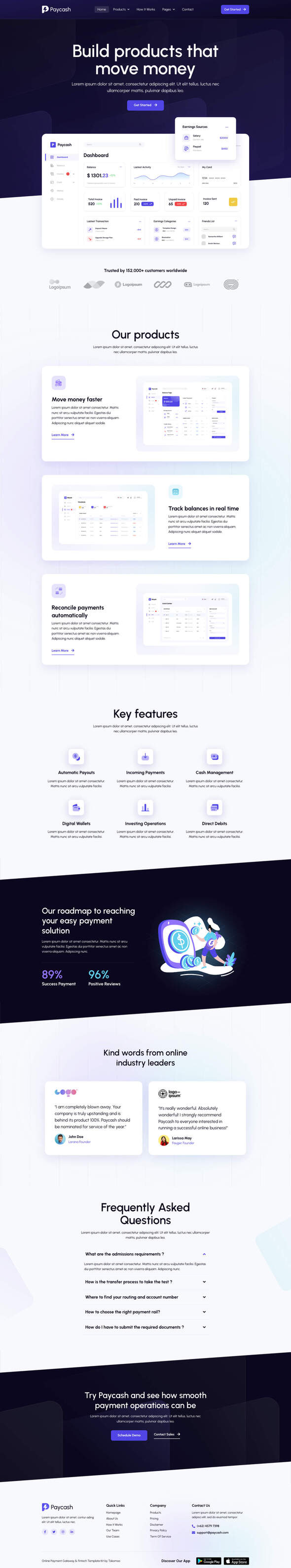 Paycash - Online Payment Gateway & Fintech Elementor Template Kit by tokomoo