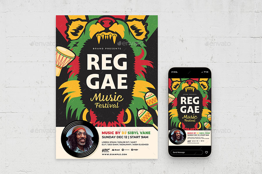 Reggae Flyer Template, Print Templates | GraphicRiver