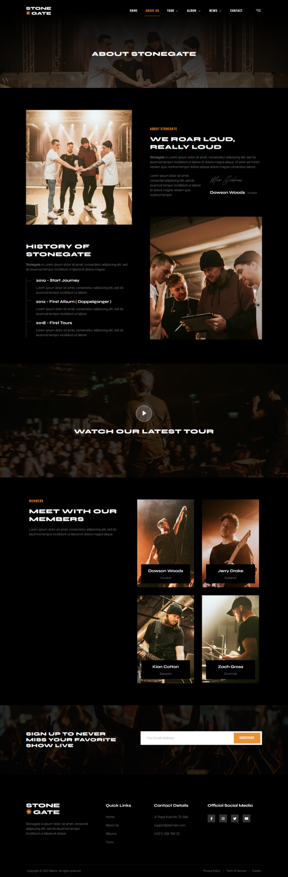 Stonegate – Music Band & Musician Elementor Template Kit by baliniz