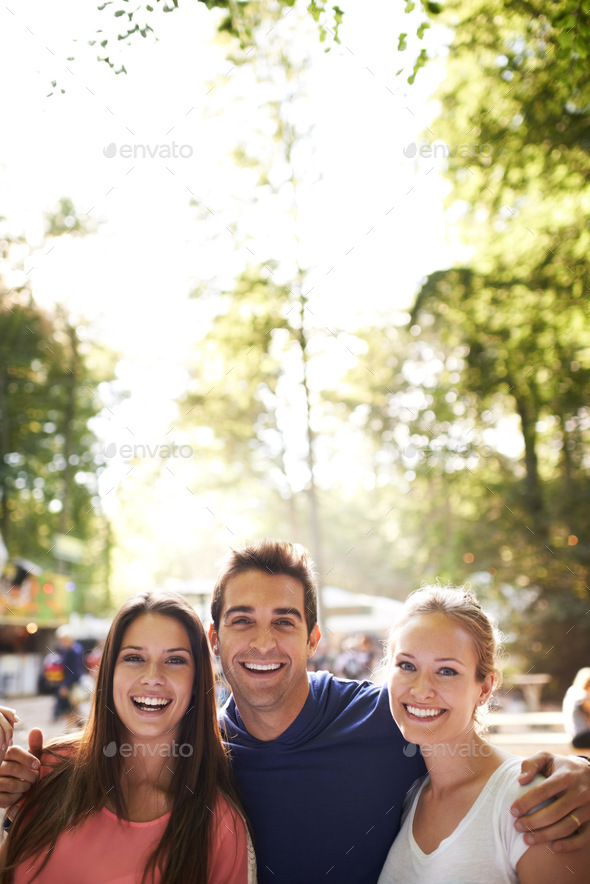 His favorite friends. A group of friends standing together in an ...