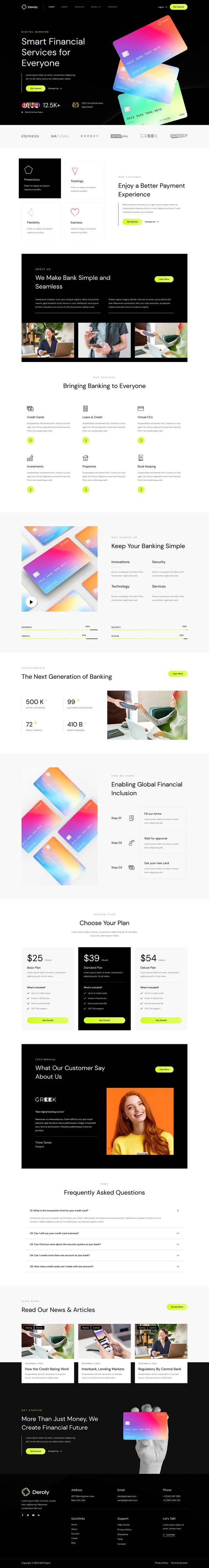 Deroly - Digital Bank & Credit Card Elementor Template Kit by askproject