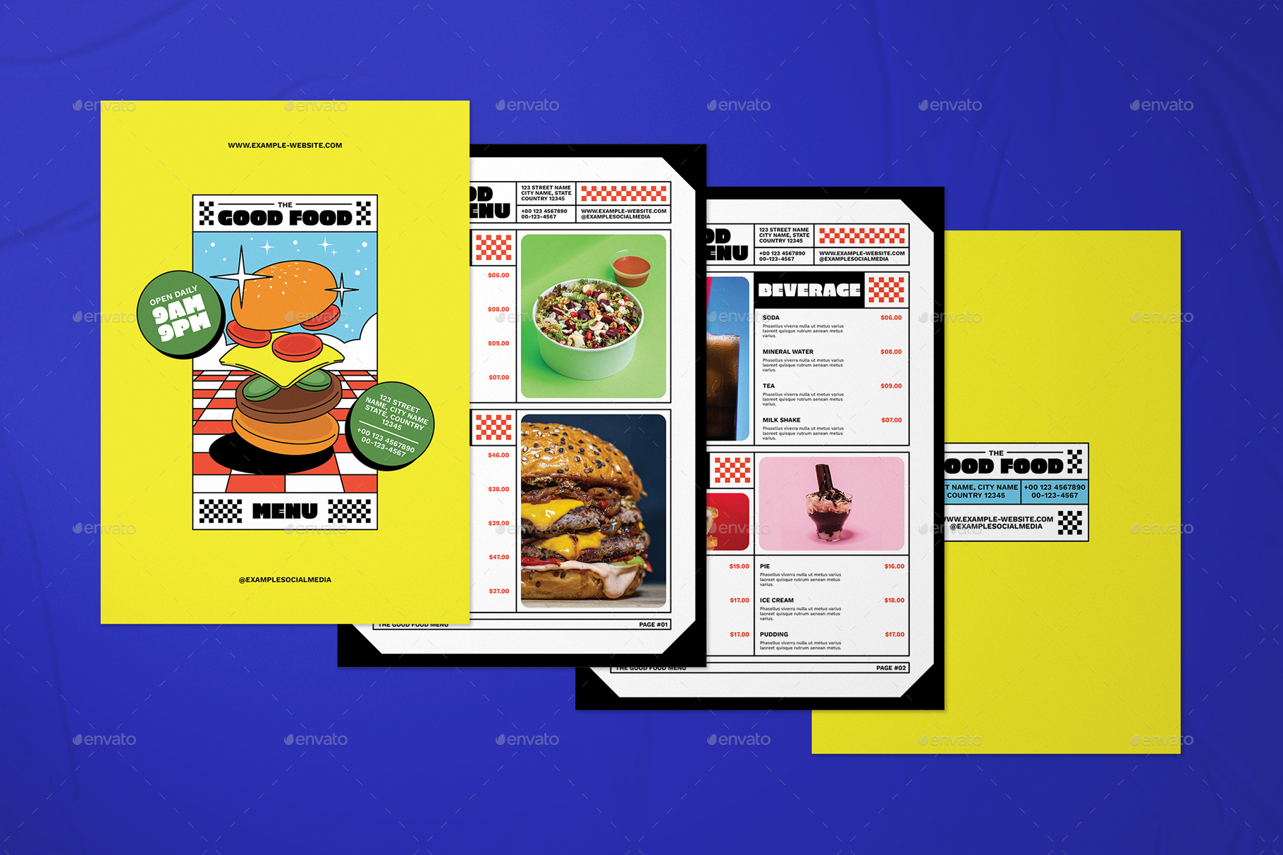 Bold Playful Retro Food Menu, Print Templates | GraphicRiver