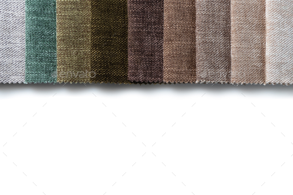 Multi Colored Set Of Upholstery Fabric Samples For Selection ...