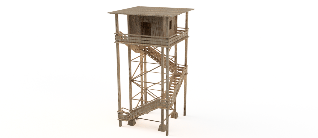 Wooden Watch Tower 3D Model by 3DLog | 3DOcean
