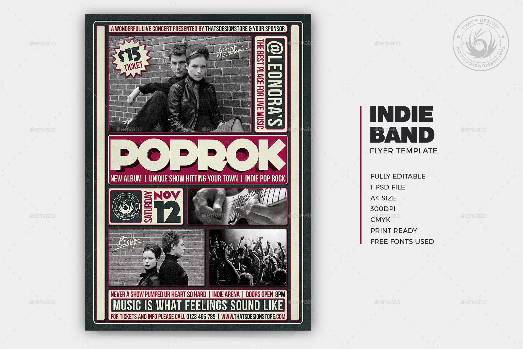 Indie Band Flyer Template V2, Print Templates | GraphicRiver
