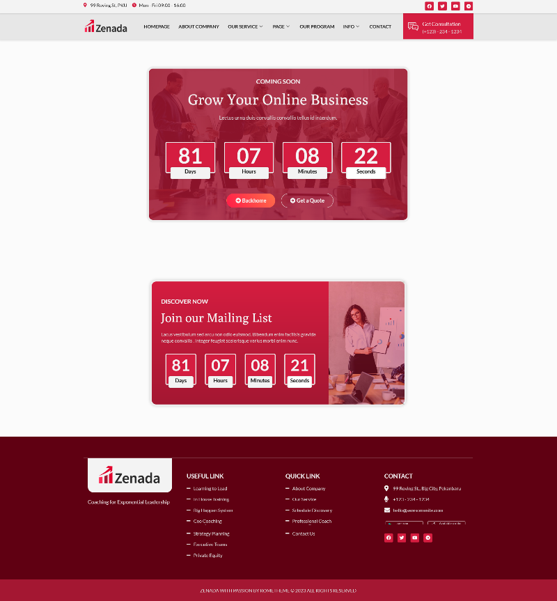 Zenada - Entrepreneur & Business Coaching Elementor Template Kit by ...