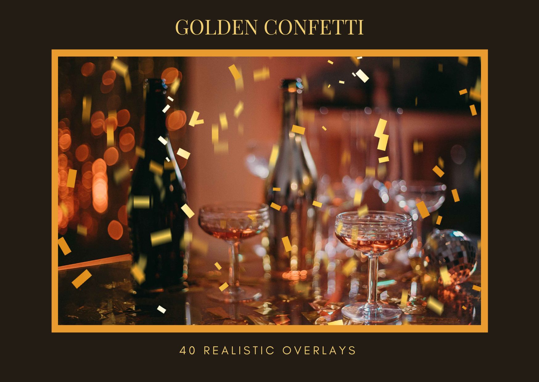 Realistic Golden Confetti - 40 Overlays Photo Effect, Add-ons ...