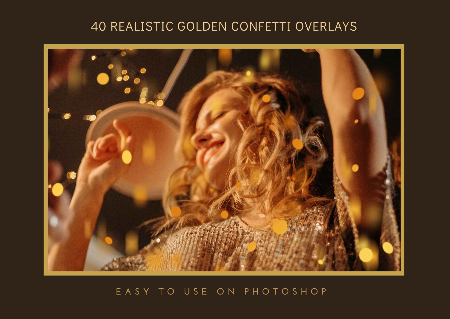 Realistic Golden Confetti - 40 Overlays Photo Effect, Add-ons ...