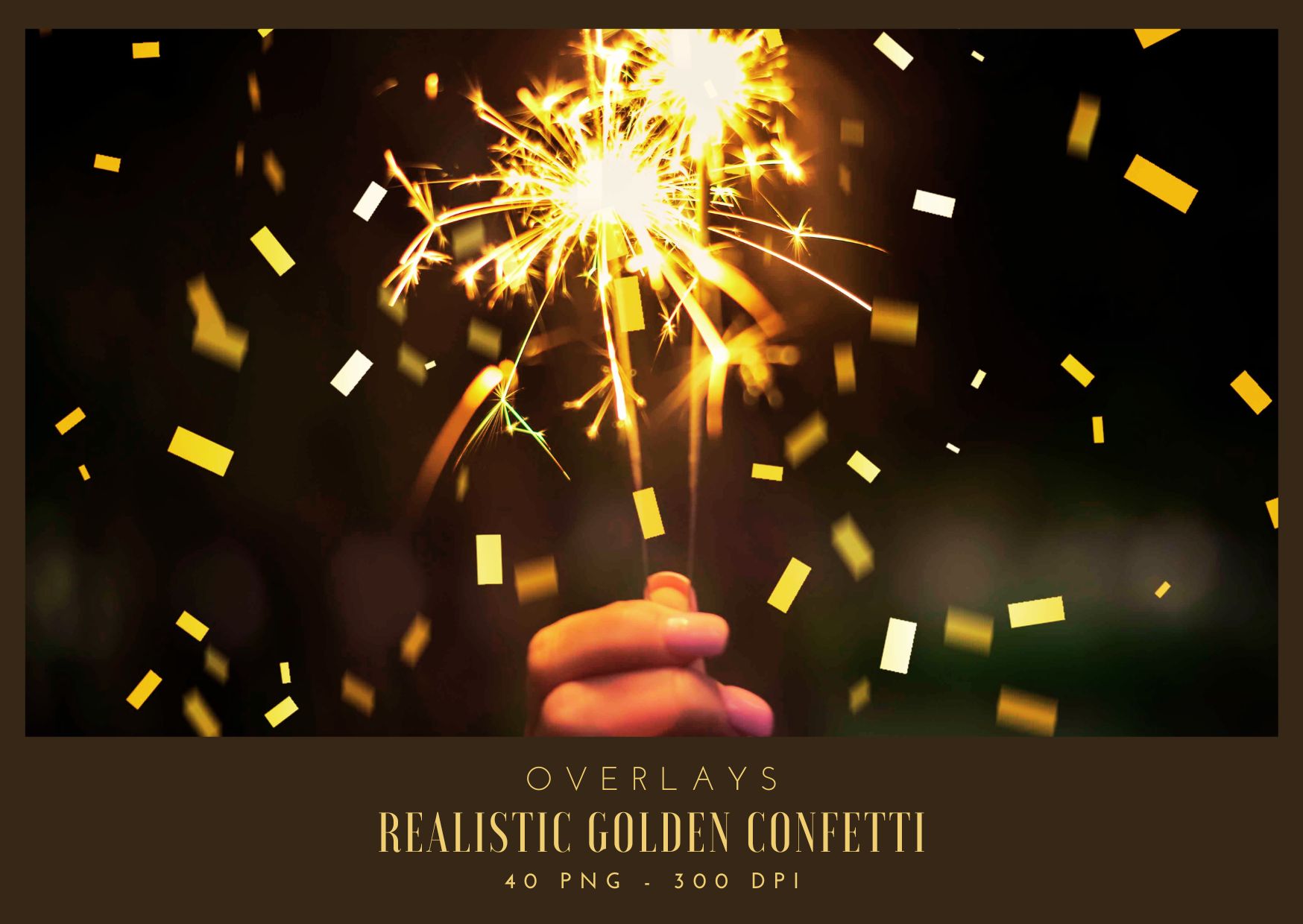 Realistic Golden Confetti - 40 Overlays Photo Effect, Add-ons ...