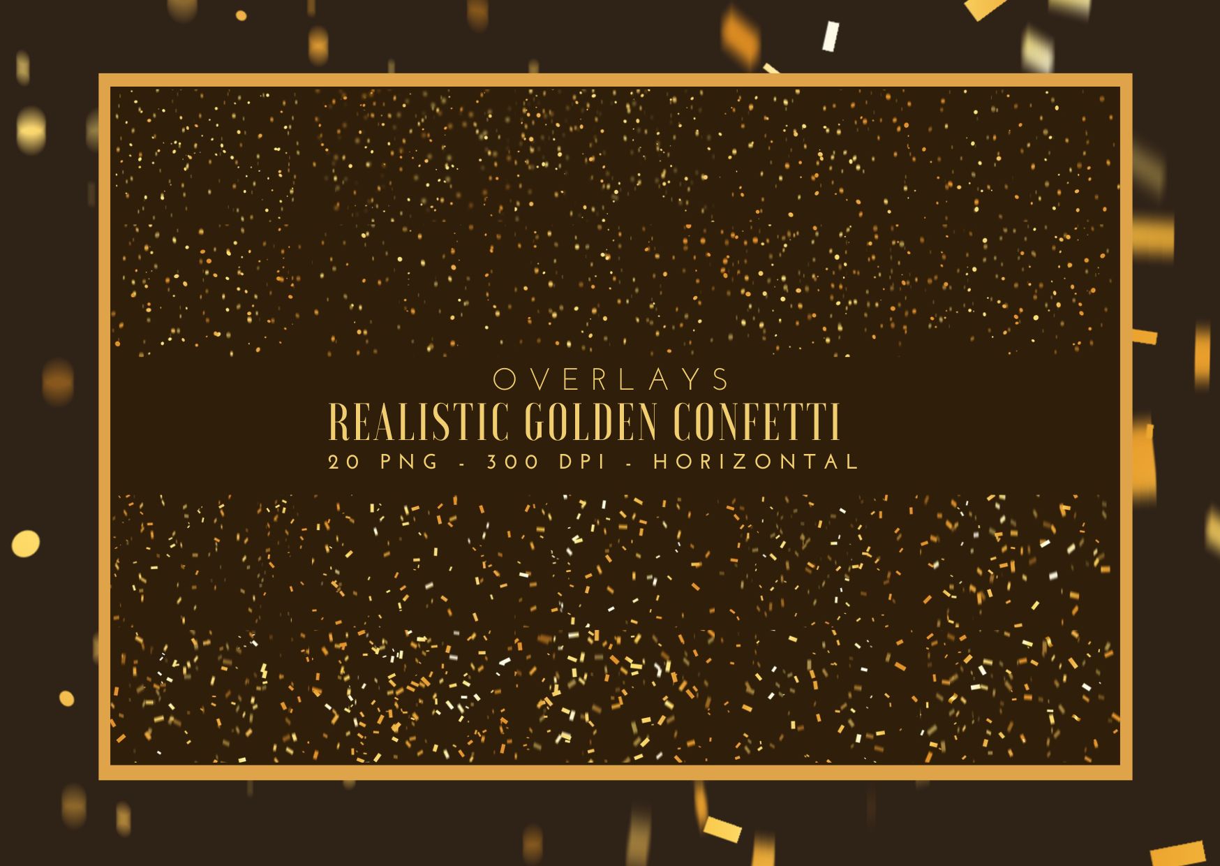 Realistic Golden Confetti - 40 Overlays Photo Effect, Add-ons ...