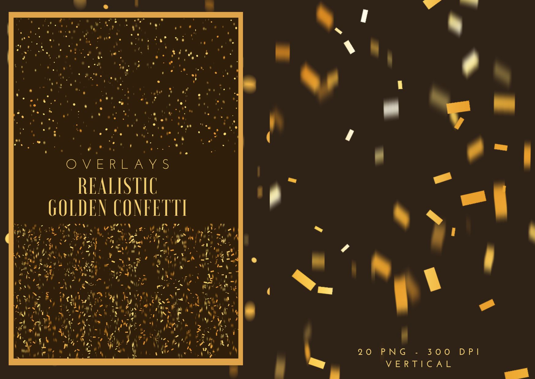 Realistic Golden Confetti - 40 Overlays Photo Effect, Add-ons ...