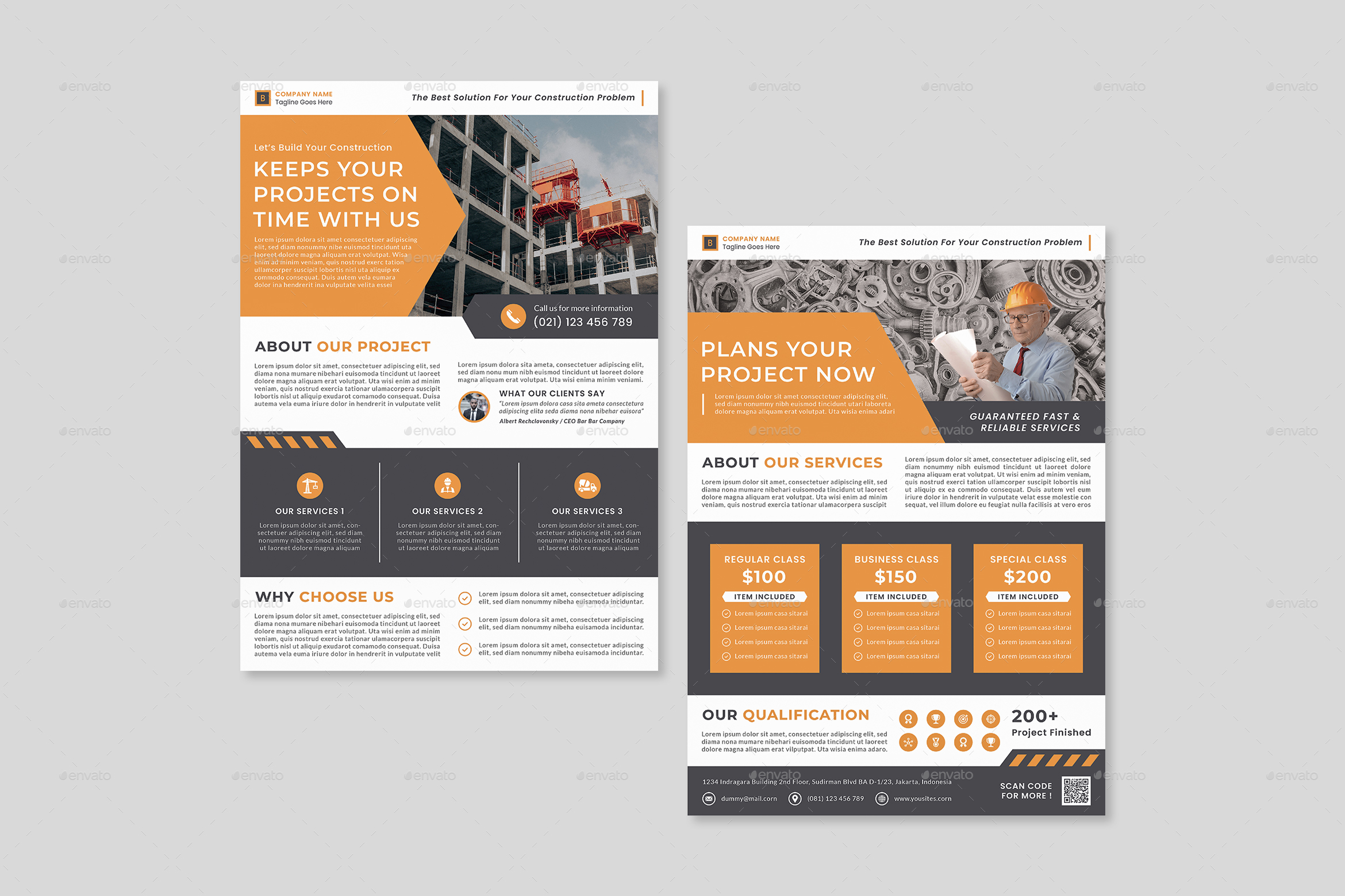 Construction Project Flyer Template, Print Templates | GraphicRiver