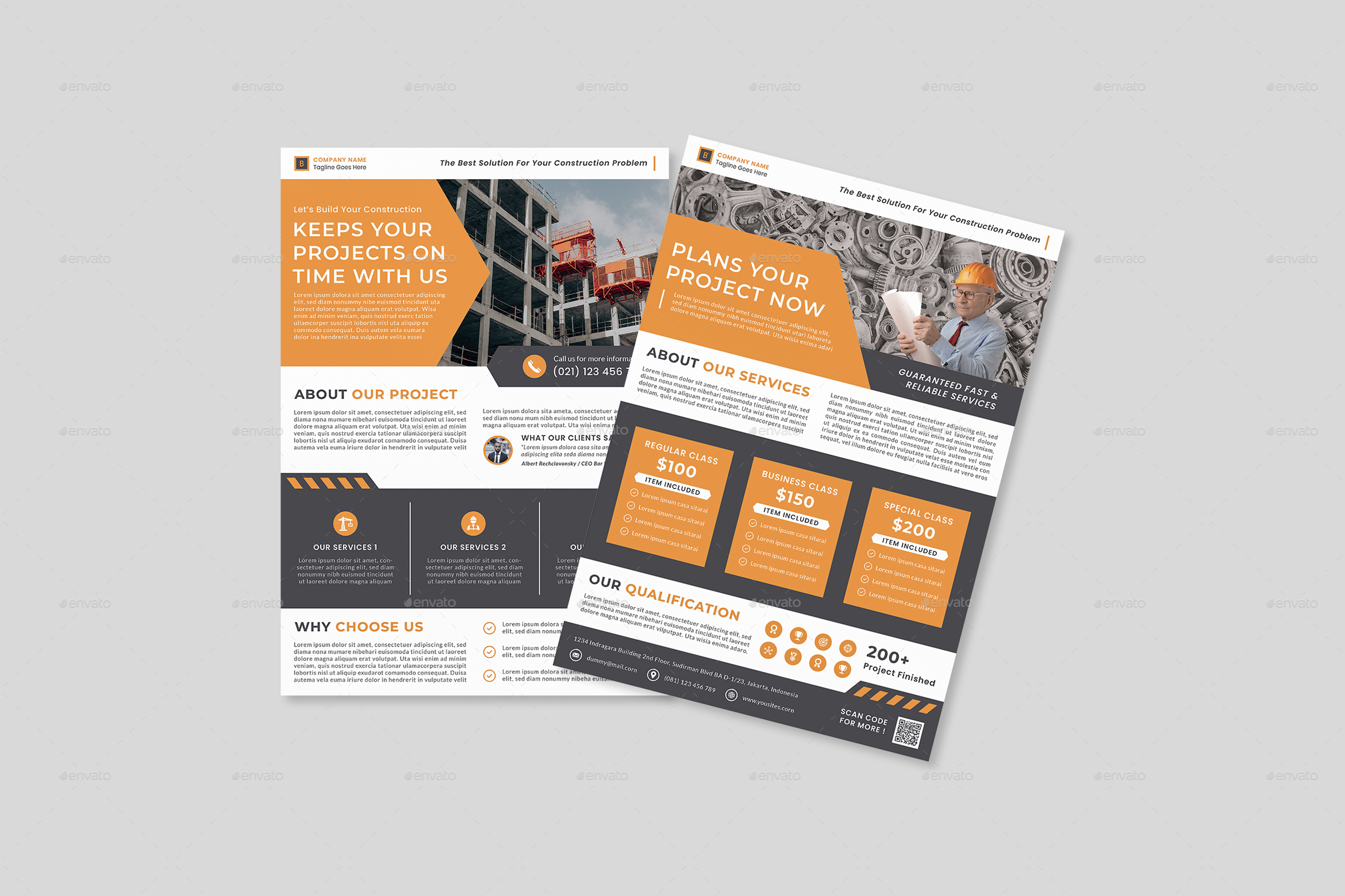 Construction Project Flyer Template, Print Templates | GraphicRiver