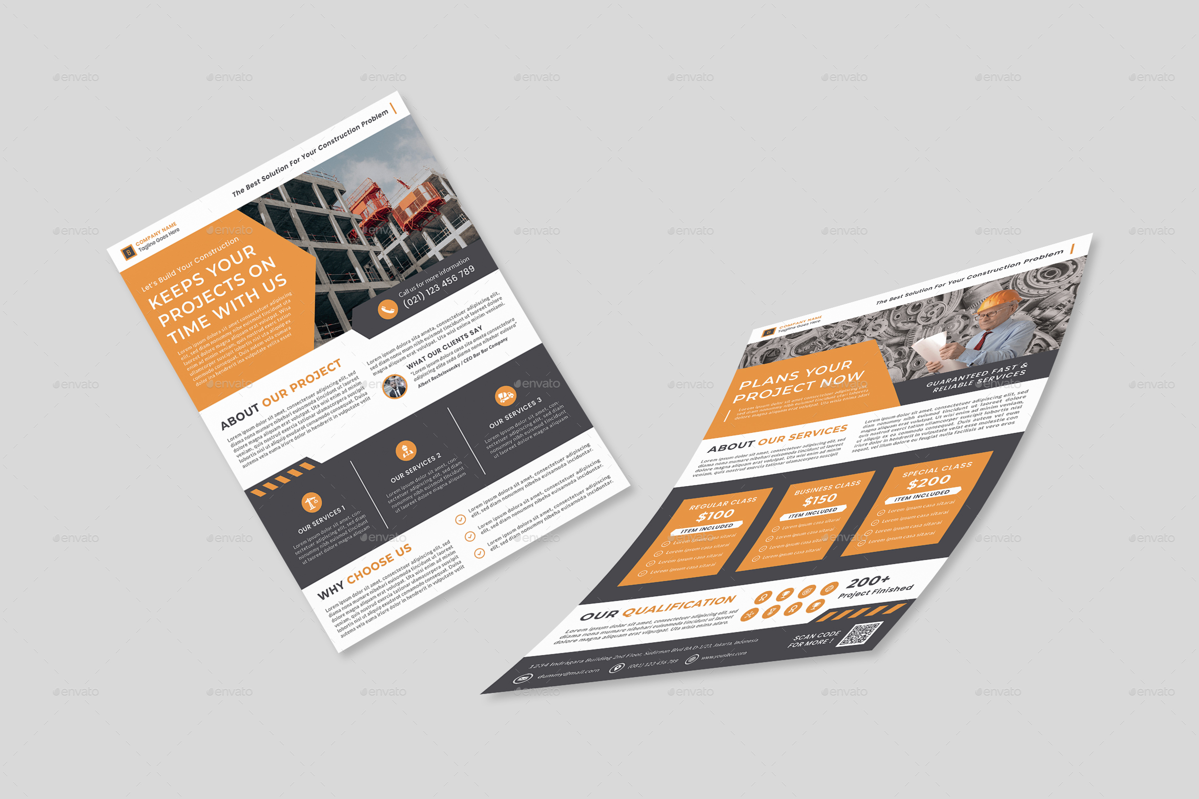 Construction Project Flyer Template, Print Templates | GraphicRiver