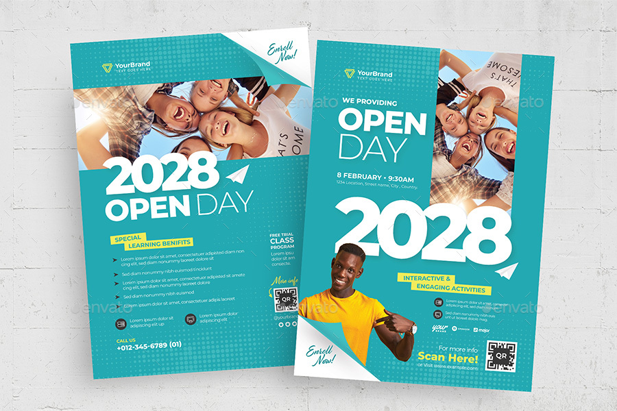 College Open Days Flyer Template, Print Templates | GraphicRiver
