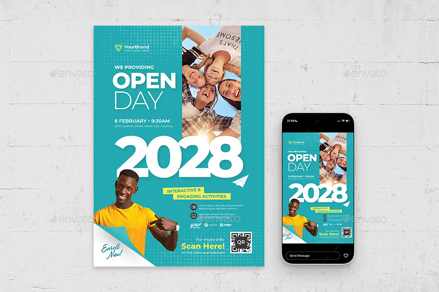 College Open Days Flyer Template, Print Templates | GraphicRiver
