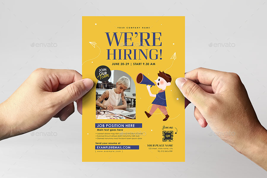 Hiring Flyer Template, Print Templates | GraphicRiver
