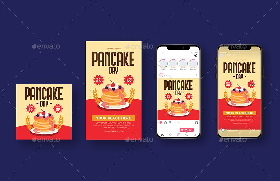 Pancake Flyer Set, Print Templates | GraphicRiver