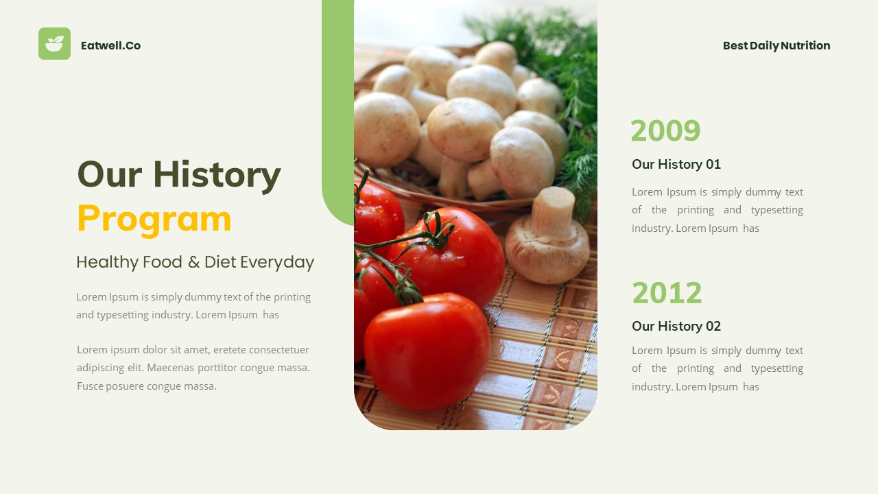 Eatwell - Healthy Food & Diet Powerpoint Template, Presentation Templates