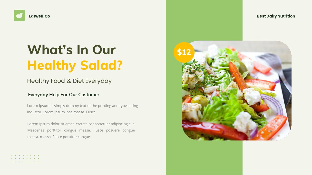 Eatwell - Healthy Food & Diet Powerpoint Template, Presentation Templates