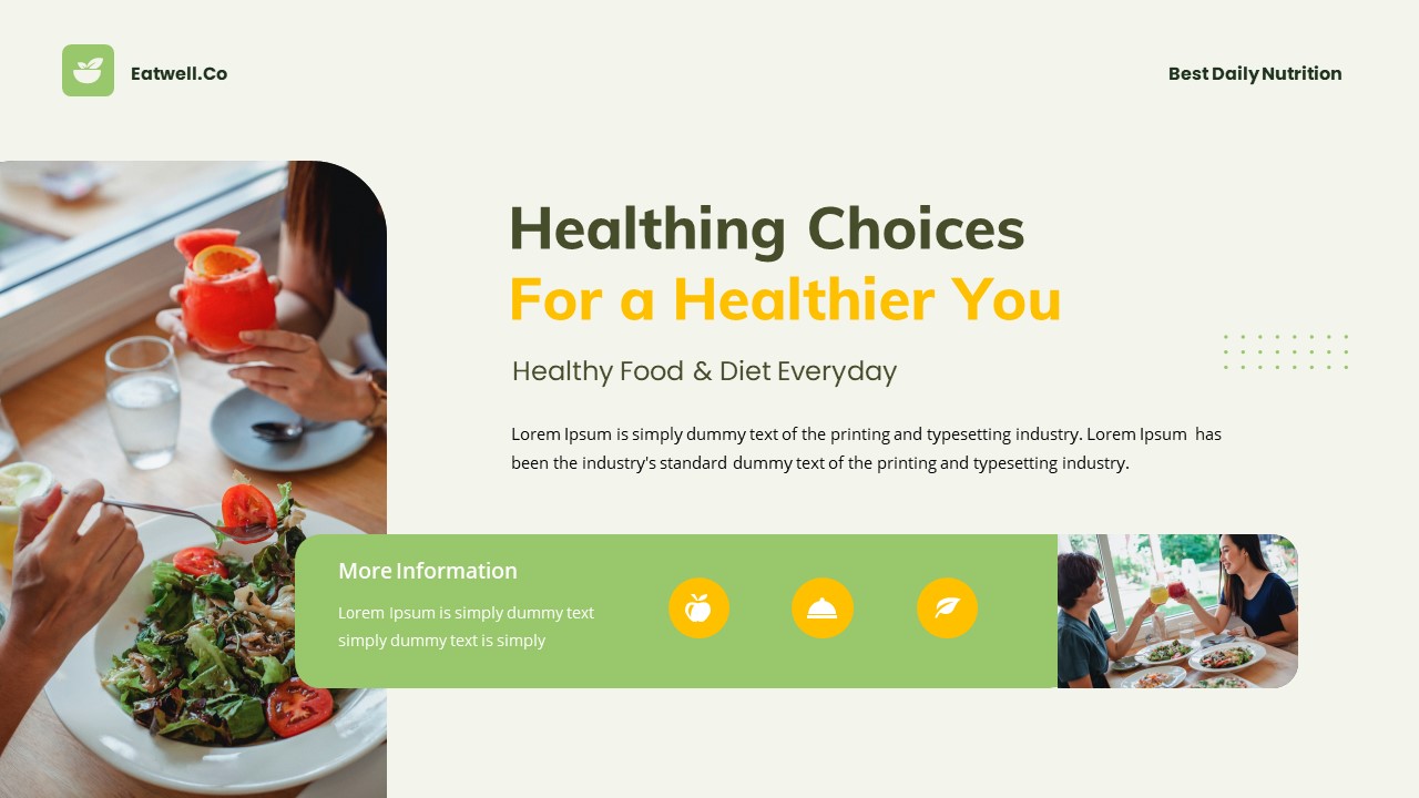 Eatwell - Healthy Food & Diet Powerpoint Template, Presentation Templates