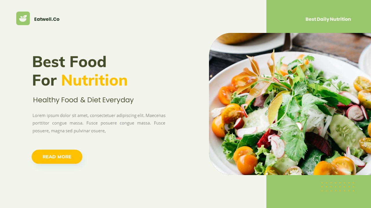 Eatwell - Healthy Food & Diet Powerpoint Template, Presentation Templates