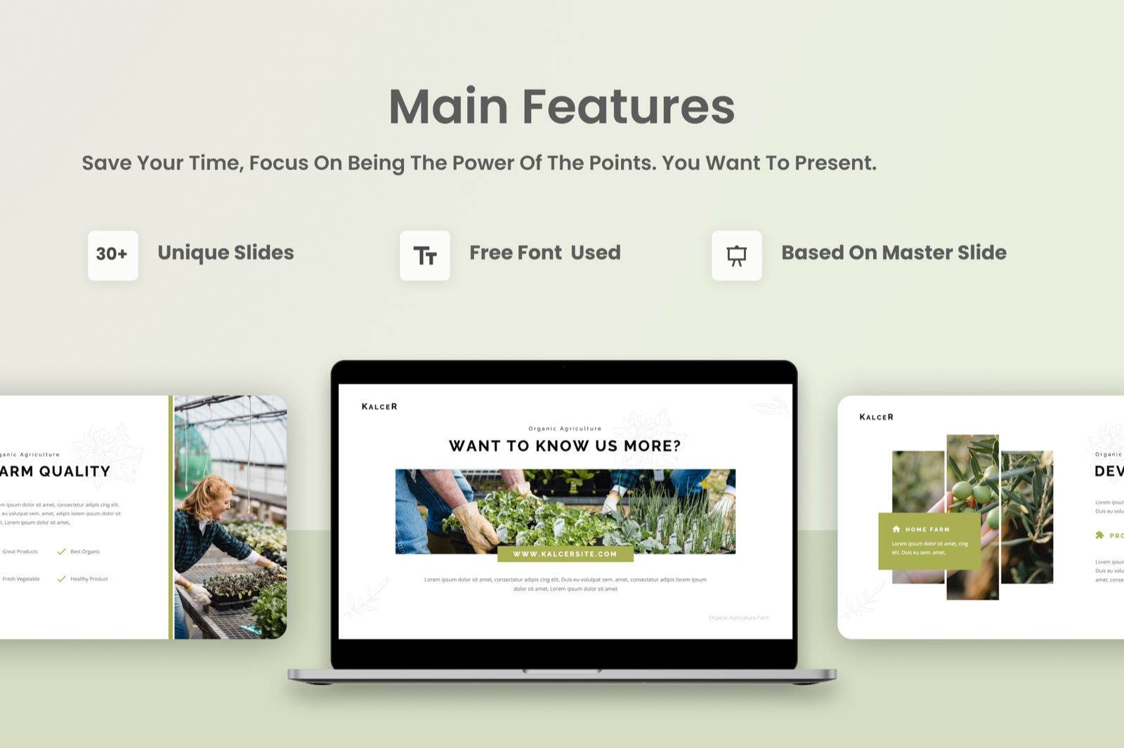 Kalcer - Organic Agriculture Farm Google Slides, Presentation Templates