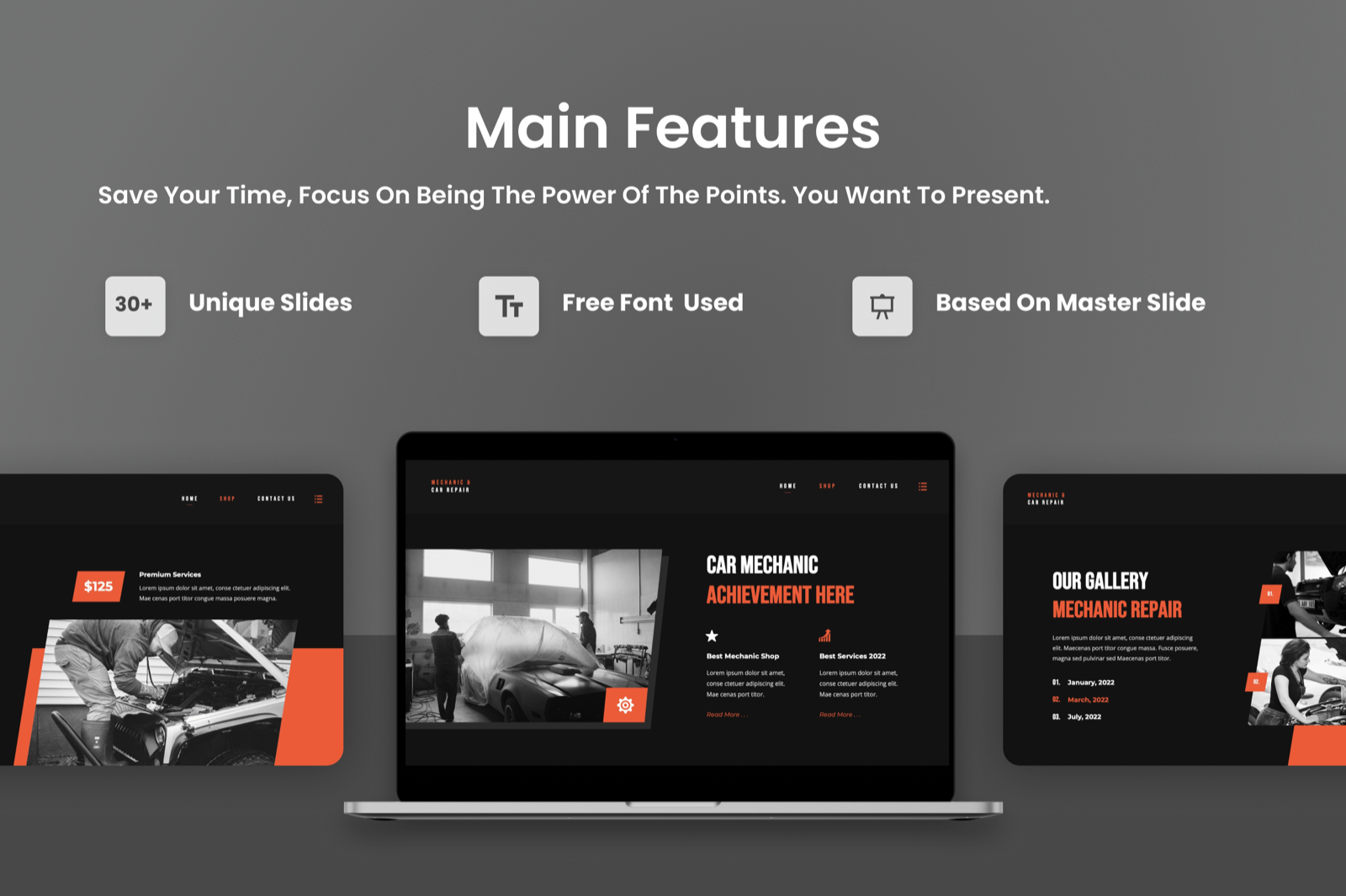 Ostero - Mechanic Car Repair Powerpoint Template, Presentation Templates