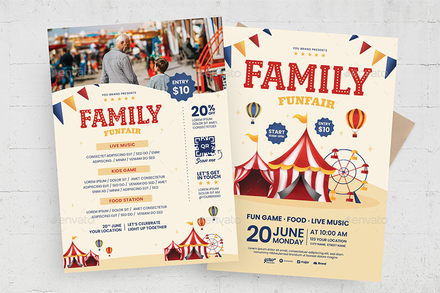Funfair Flyer Template, Print Templates | GraphicRiver