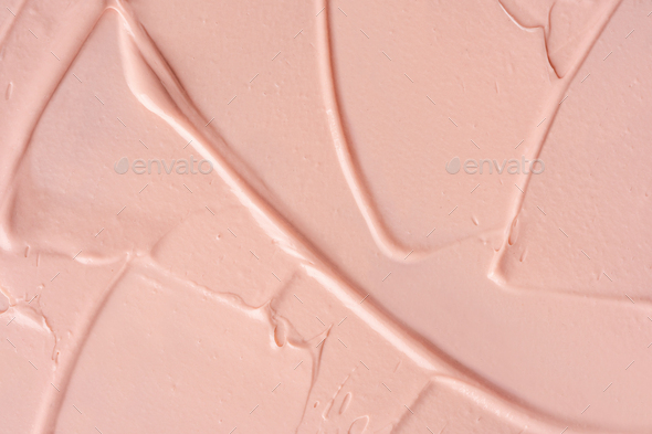 Pink cosmetic clay smudge background. Pink creamy cosmetic texture ...