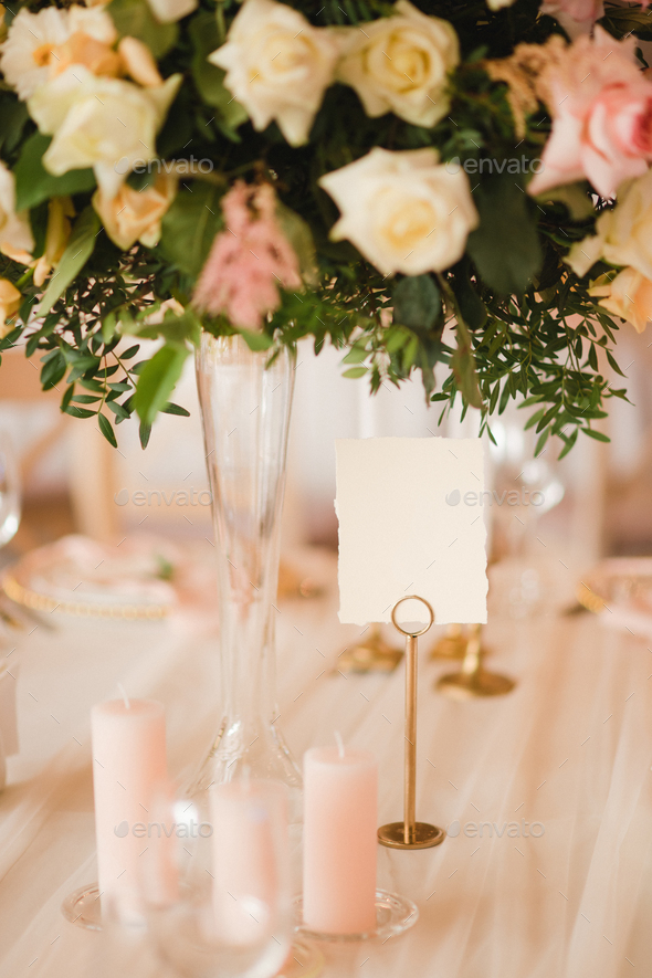 Coziness and style. Modern event design. Table setting at the wedding ...