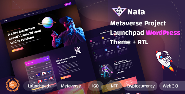 Nata - Metaverse Project Launchpad WordPress Theme by HiBootstrap | ThemeForest
