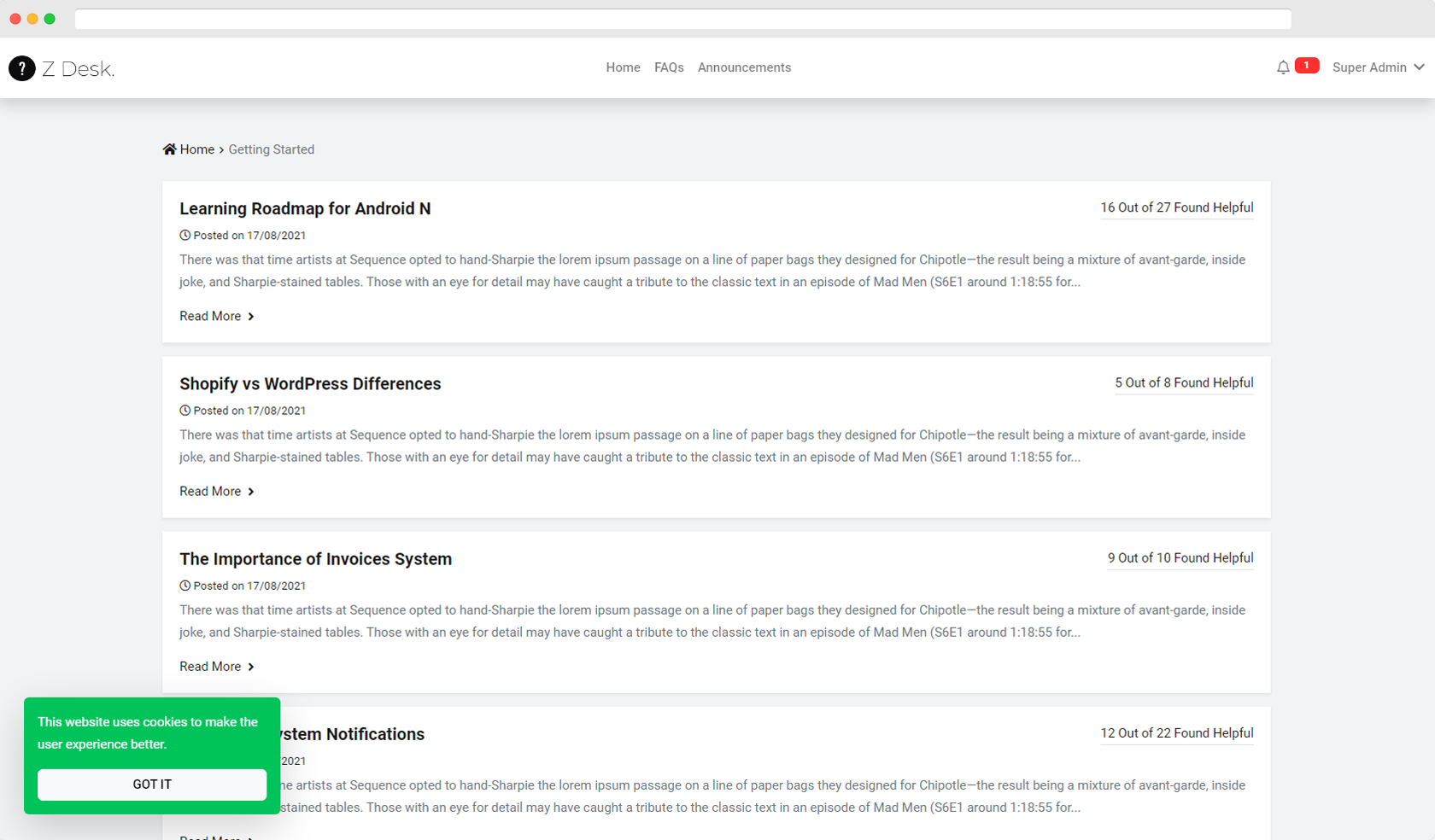 Z Desk - Support Tickets System with Knowledge Base and FAQs by zaiblab