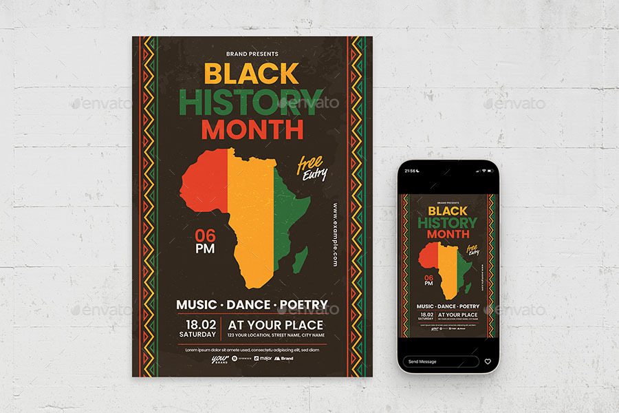 Black History Month Flyer Template, Print Templates | GraphicRiver