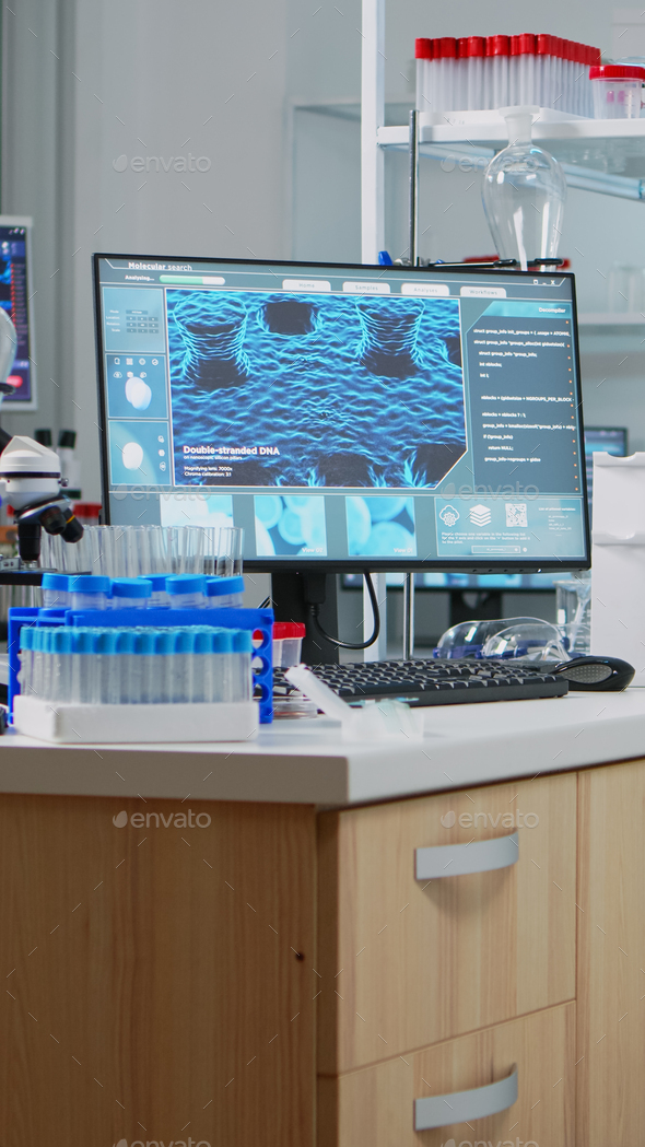 Interior of empty science laboratory with modern equipment Stock Photo ...