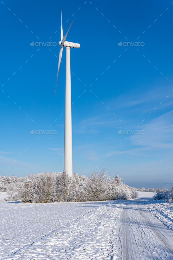 Wind Turbine in a Winter Landscape Stock Photo by Lightboxx | PhotoDune